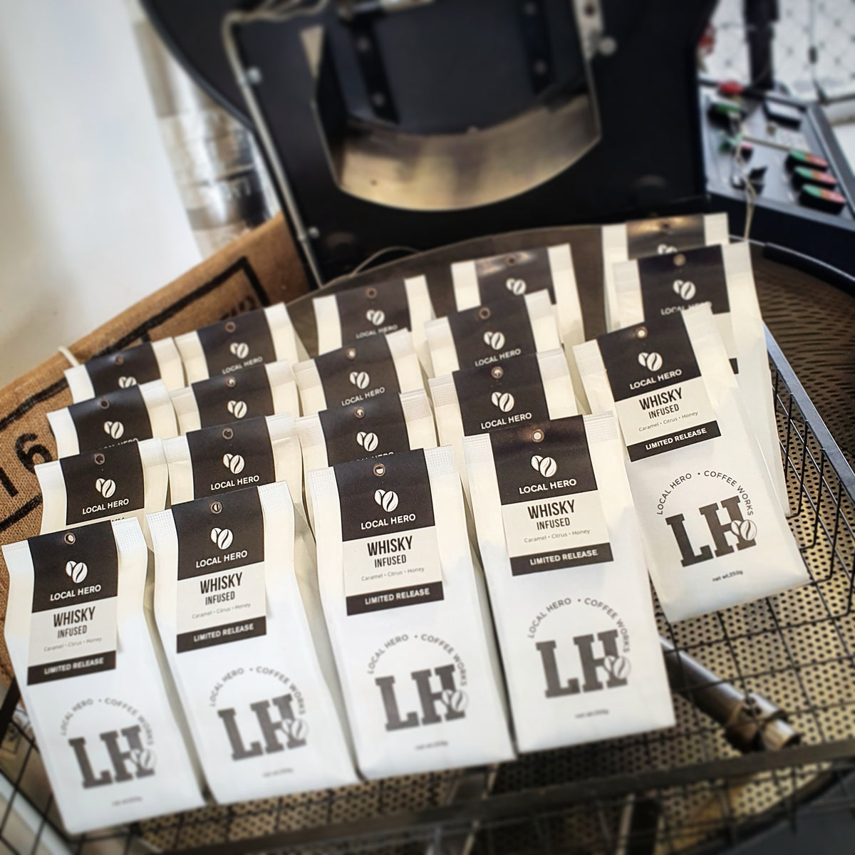 Whisky Infused Coffee Beans -250g – Local Hero Coffee Works